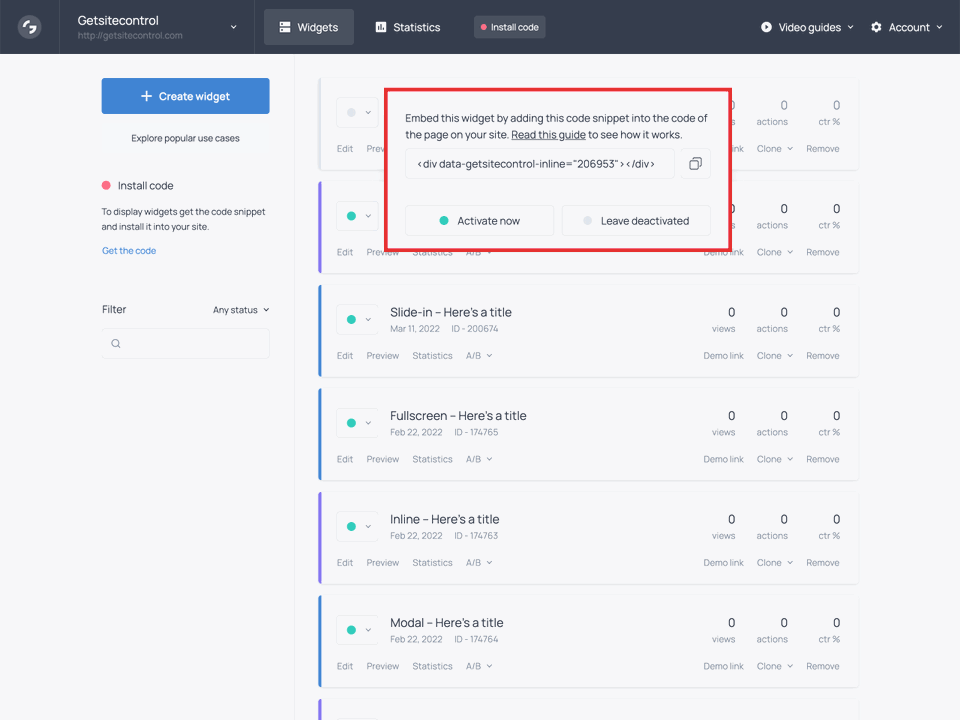 Getsitecontrol Expands Its Toolset with Inline Widgets