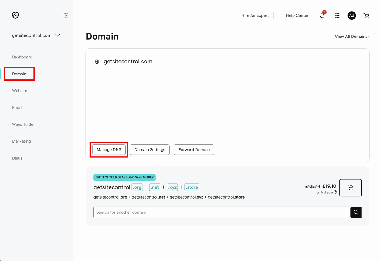 How to authenticate your GoDaddy domain | Getsitecontrol