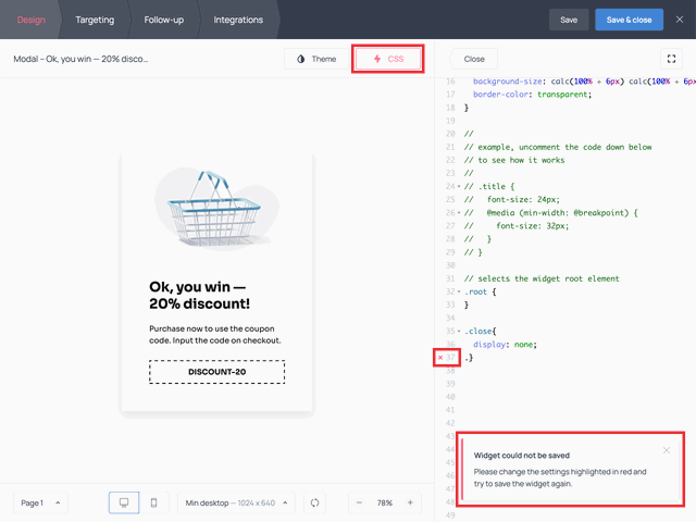How to edit or replace close and back buttons? | Getsitecontrol