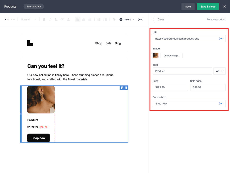 How to add product cards to your emails | Getsitecontrol