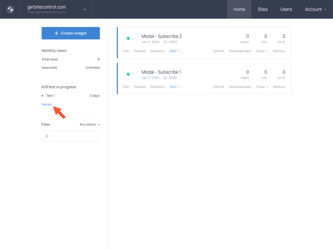 How to A/B test widgets | Getsitecontrol
