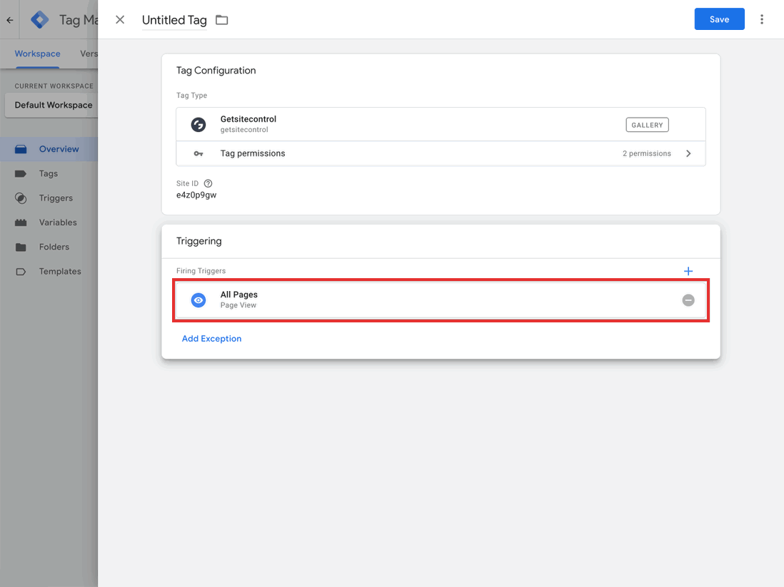 How to install widgets via Google Tag Manager | Getsitecontrol