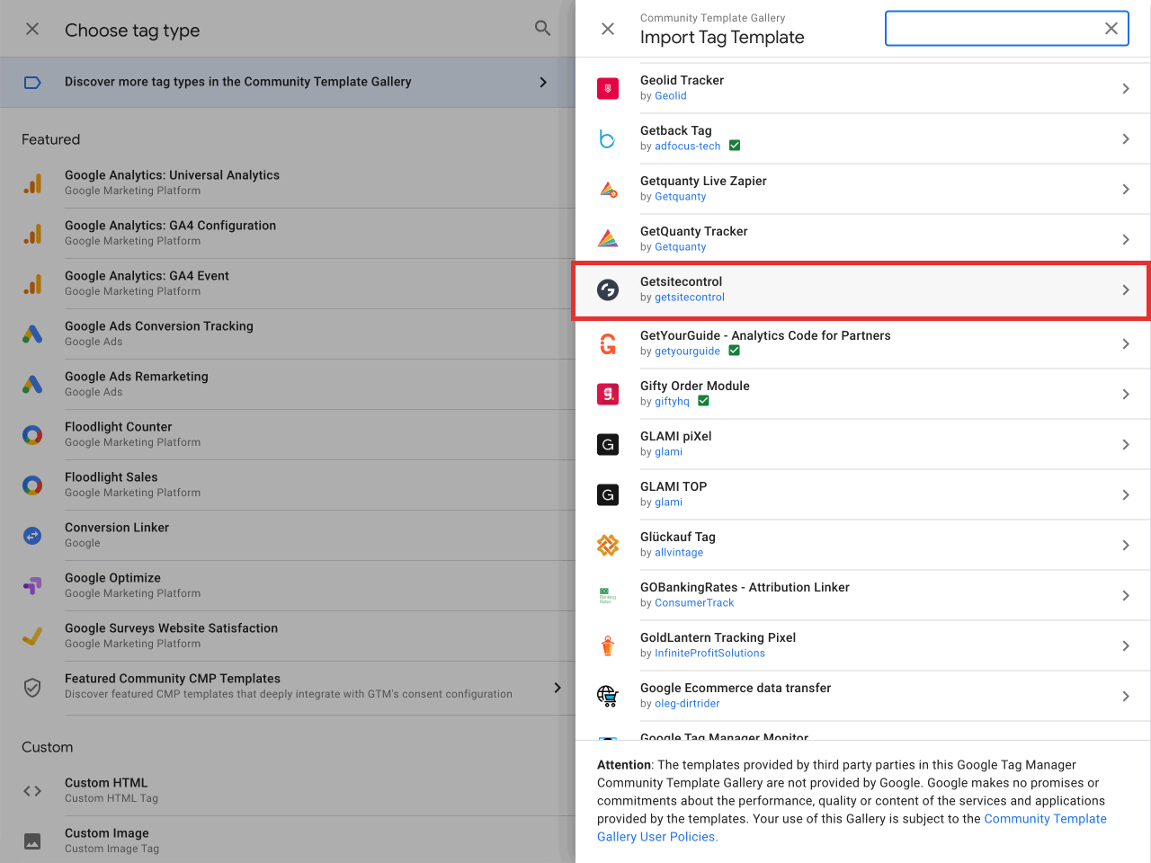 How to install widgets via Google Tag Manager | Getsitecontrol