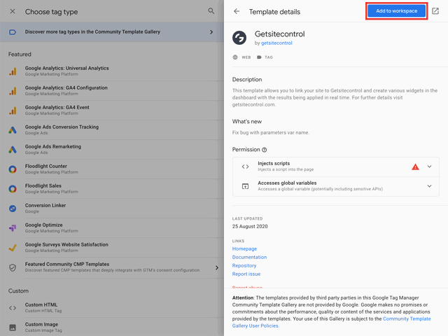 How to install widgets via Google Tag Manager | Getsitecontrol