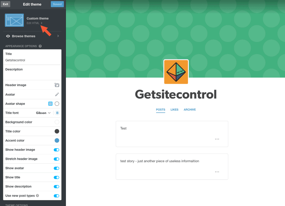 How to install widgets on Tumblr | Getsitecontrol