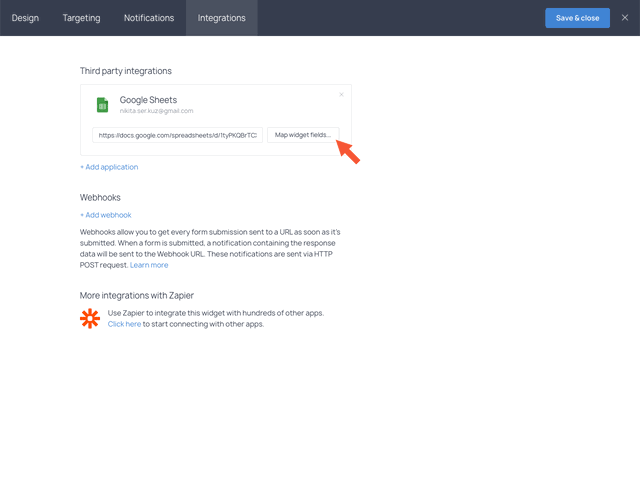How to integrate widgets with Google Sheets | Getsitecontrol