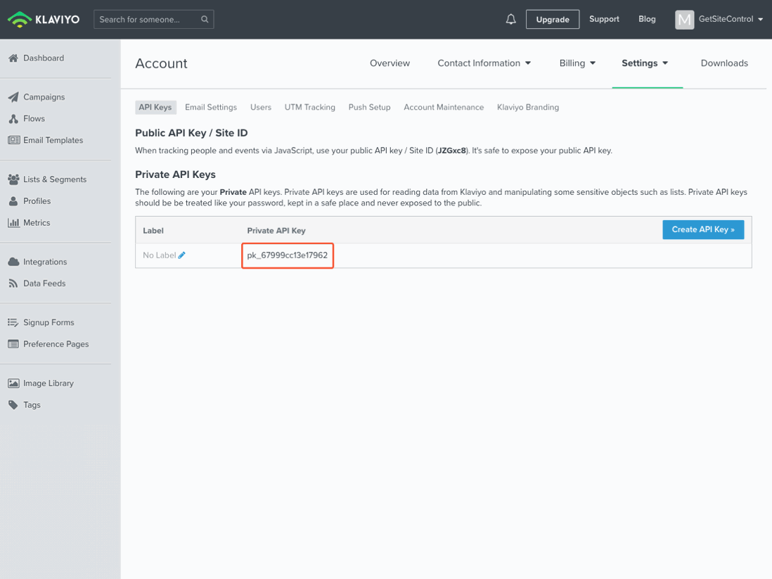 How to integrate widgets with Klaviyo | Getsitecontrol