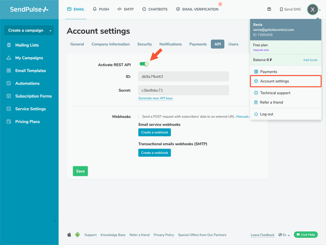 How To Integrate Widgets With Sendpulse Getsitecontrol