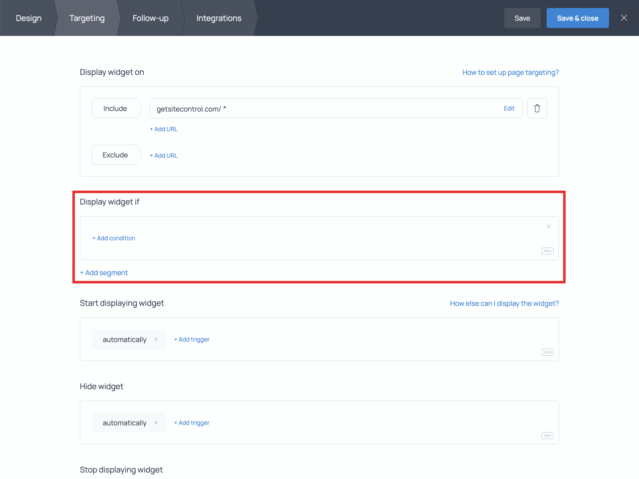 How To Set Up Targeting For Widgets Getsitecontrol