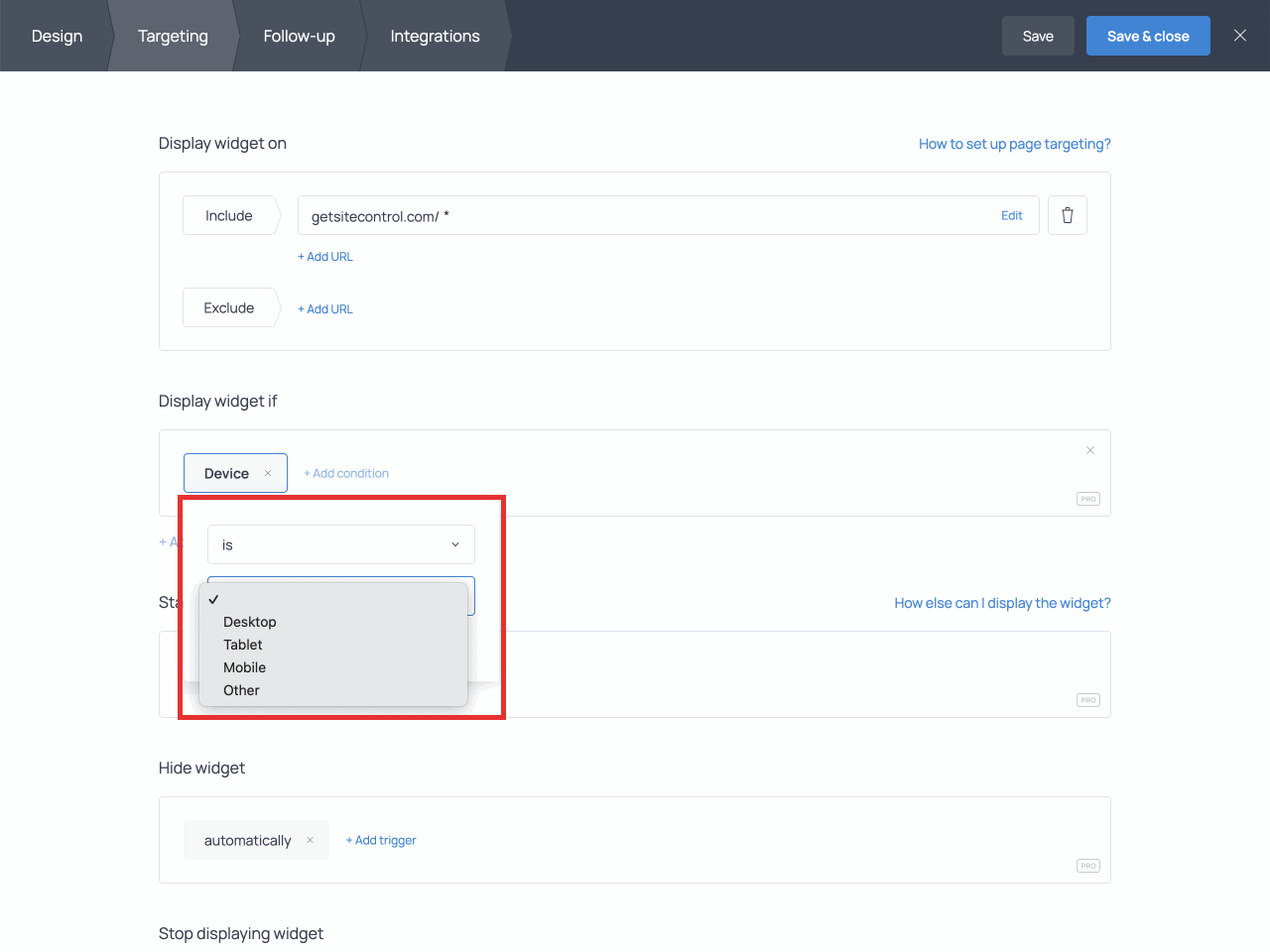 How To Set Up Targeting For Widgets Getsitecontrol