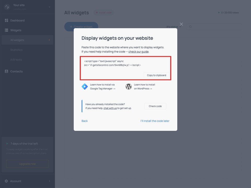 How to install widgets on any website platform | Getsitecontrol