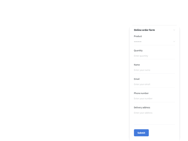 Add a Custom Online Order Form to Your Website