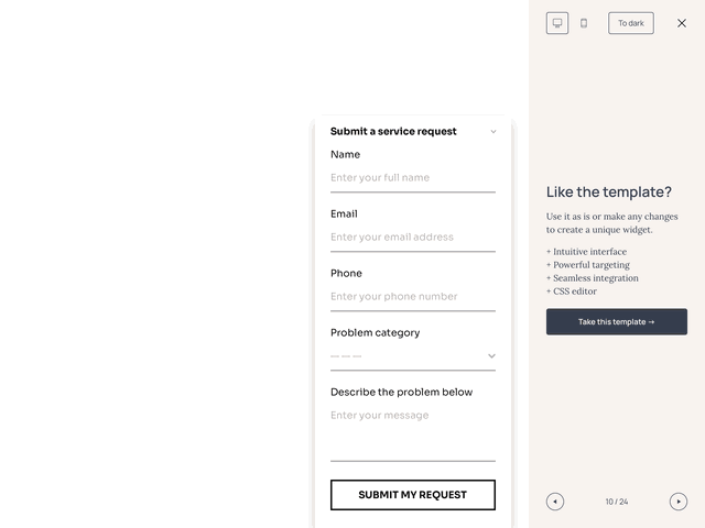 How to Create Service Request Form for Website — Getsitecontrol